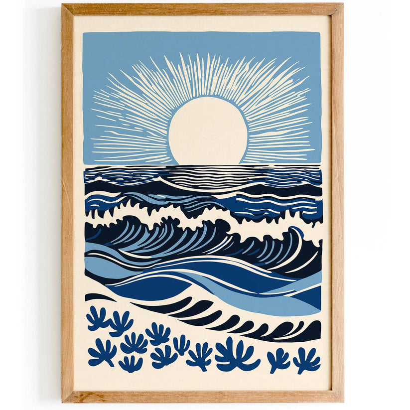 California Sunset in Blue Art Print – HypeSheriff