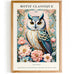 Elegant French Motif Owl & Floral Art Print – HypeSheriff