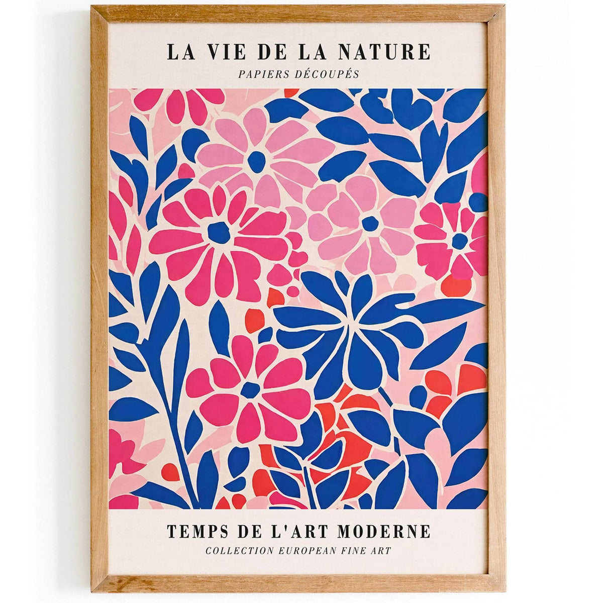 Pink and Blue Floral Poster — HypeSheriff US