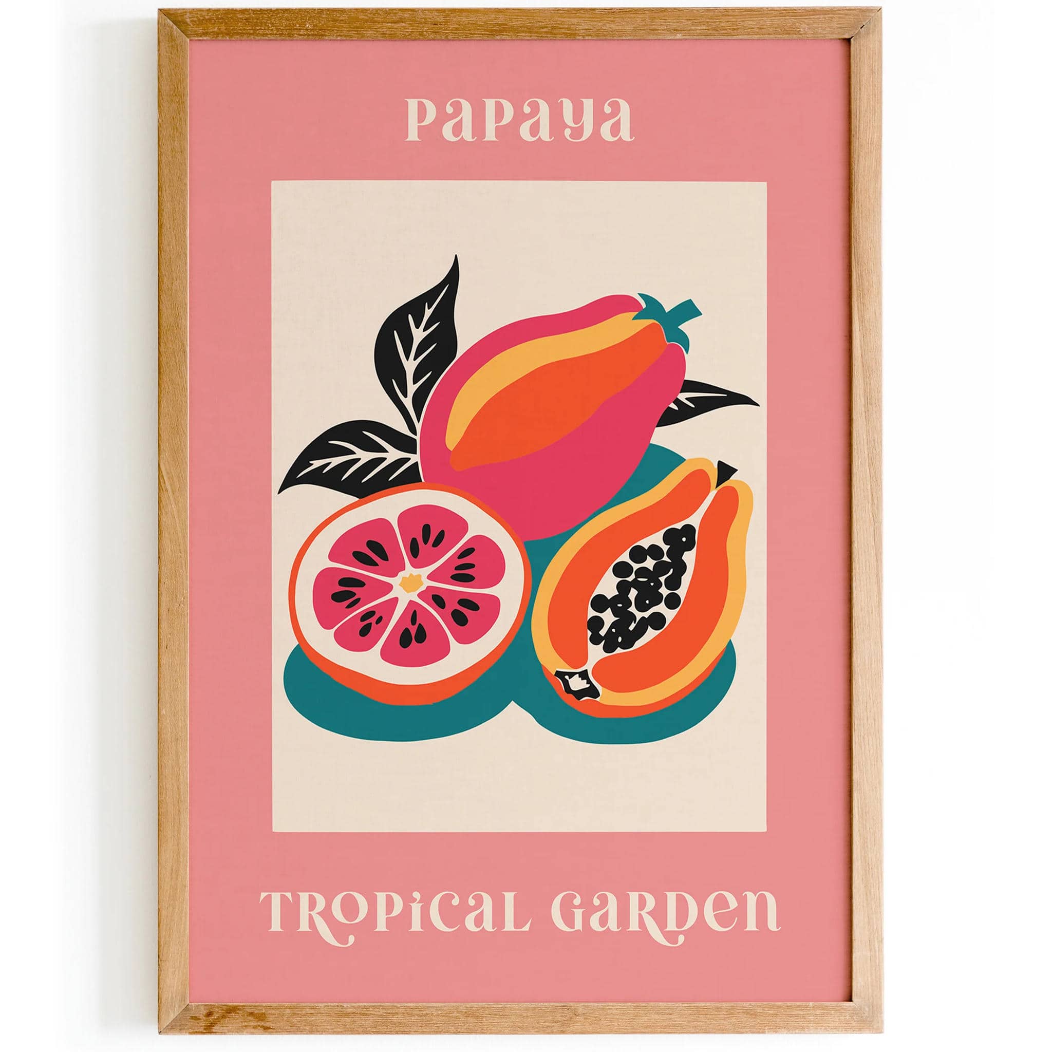 Vibrant Papaya Wall Art Tropical Garden Art Print – HypeSheriff