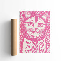 Pink Cat Nursery Poster – HypeSheriff