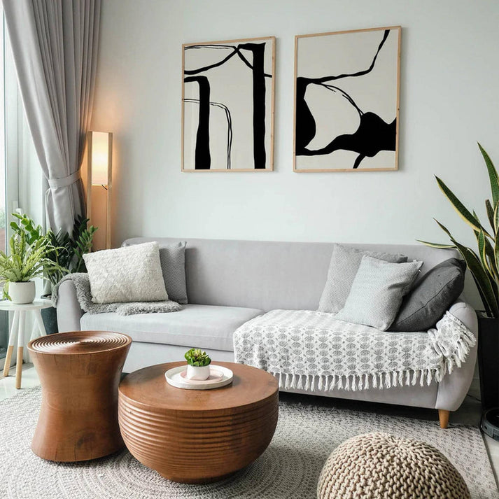 Set of 2 Black Modern Ink Drawing Posters – HypeSheriff