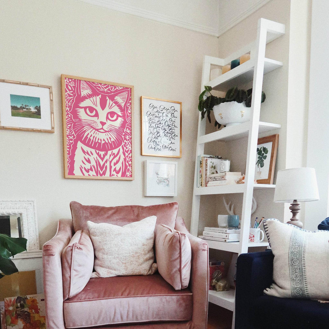 Pink Cat Nursery Poster – HypeSheriff