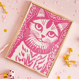Pink Cat Nursery Poster – HypeSheriff