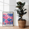 Pink and Blue Floral Poster – HypeSheriff