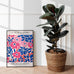 Pink and Blue Floral Poster – HypeSheriff