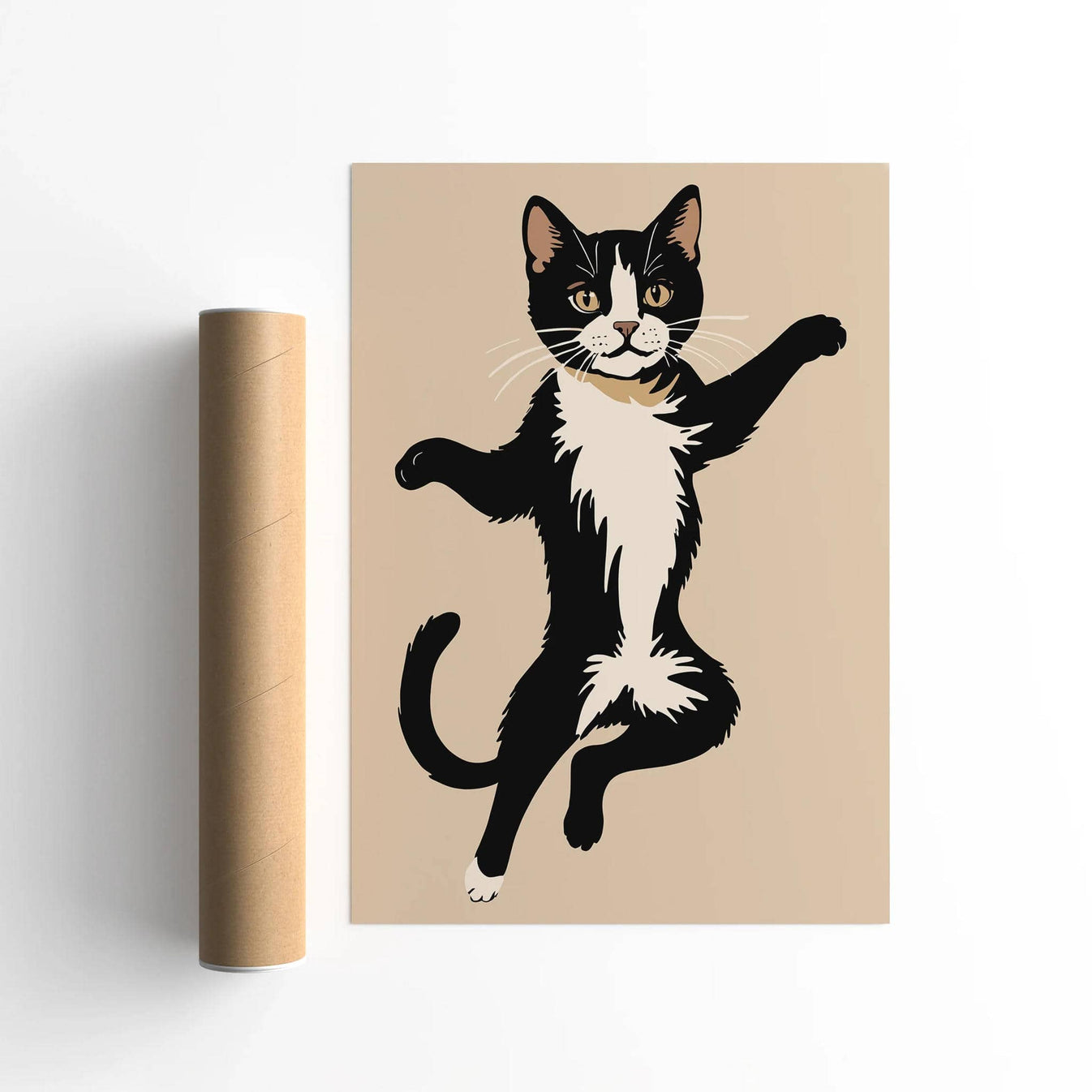 Cute Dancing Cat Wall Art Print – HypeSheriff