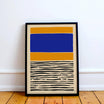 Abstract Blue and Yellow Line Art Poster – HypeSheriff