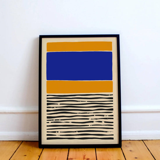 Abstract Blue and Yellow Line Art Poster – HypeSheriff