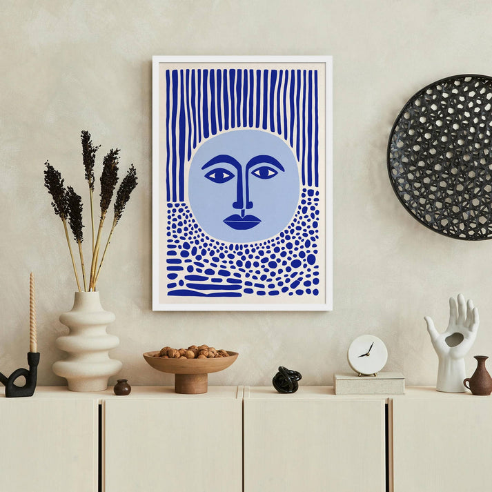 Blue Modern Abstract Face Poster – HypeSheriff