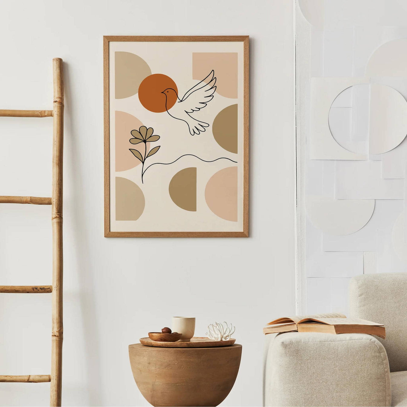 Dove Line Art Print – Minimalist Peace Bird Wall Poster – HypeSheriff