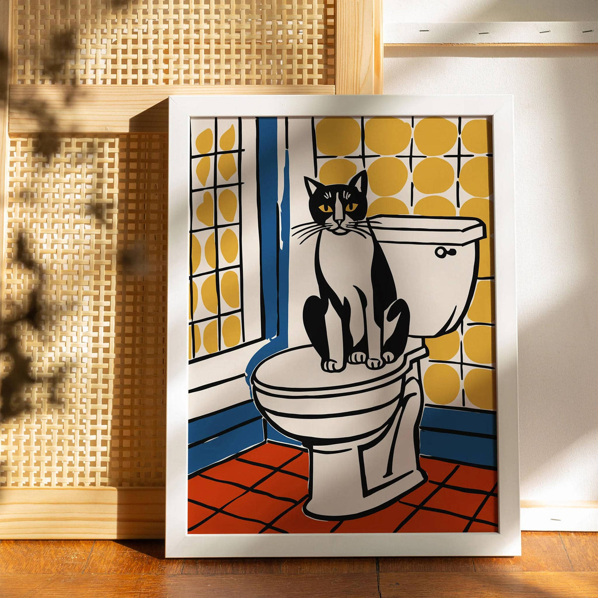 Cute Bathroom Cat Poster – HypeSheriff