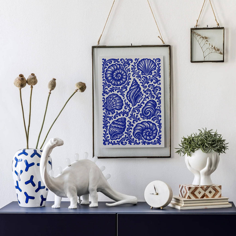 Rococo Blue Seashells Poster – HypeSheriff