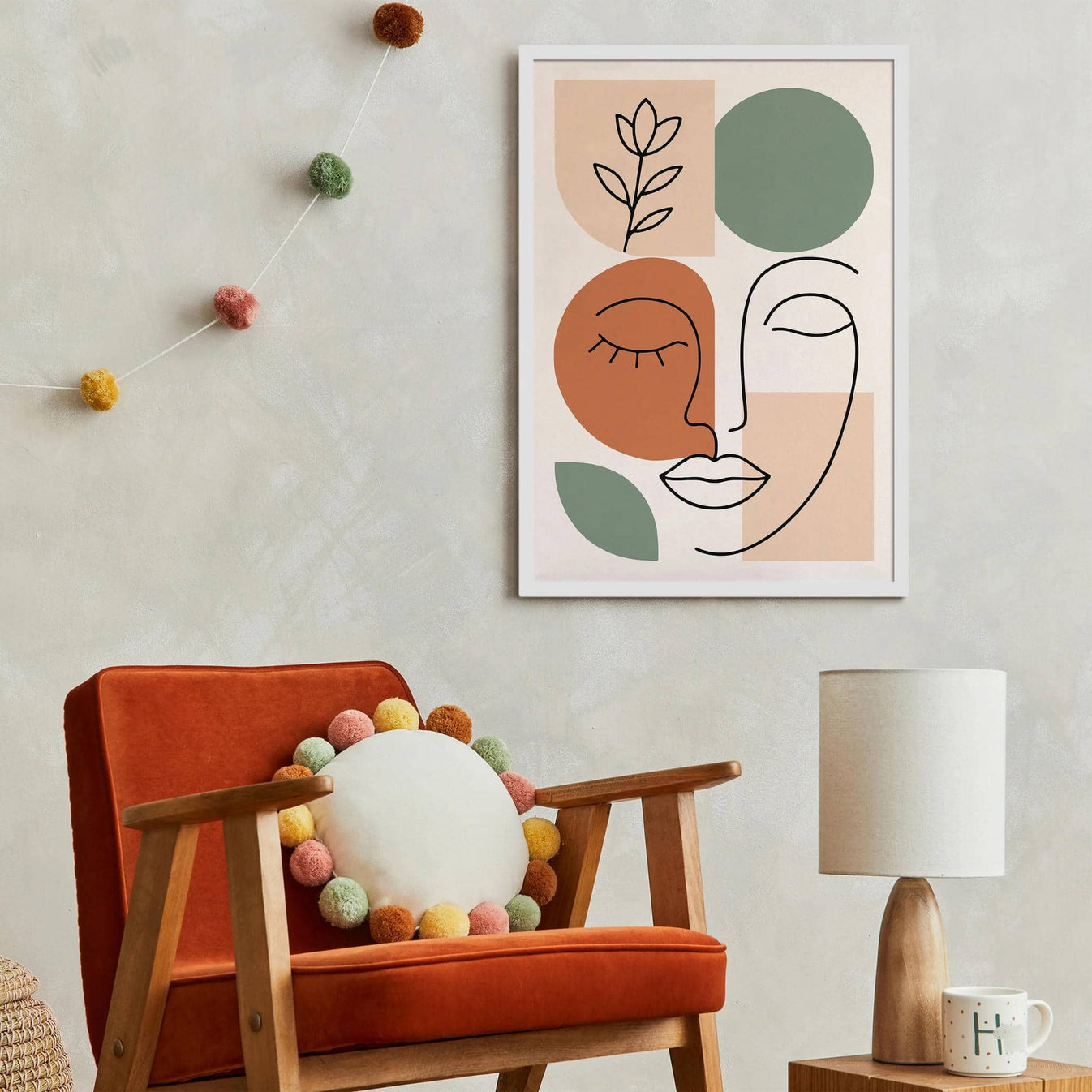 Boho Line Art – Woman & Geometric Forms – HypeSheriff