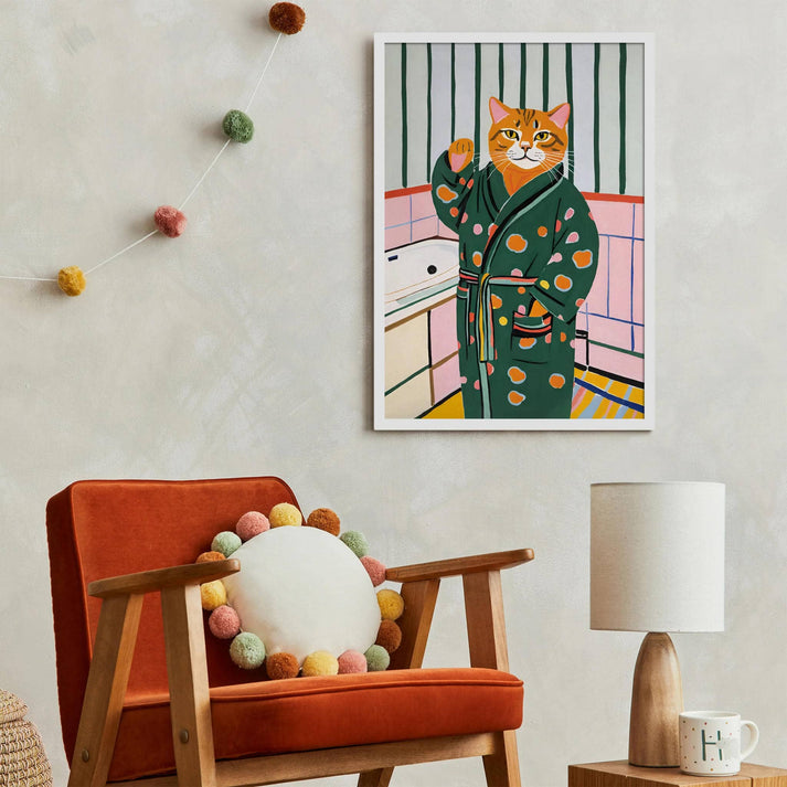 Orange Cat Bathroom Art Print – HypeSheriff