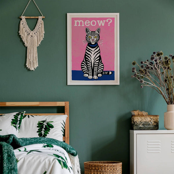 Cute Zebra Cat Meow Poster – HypeSheriff
