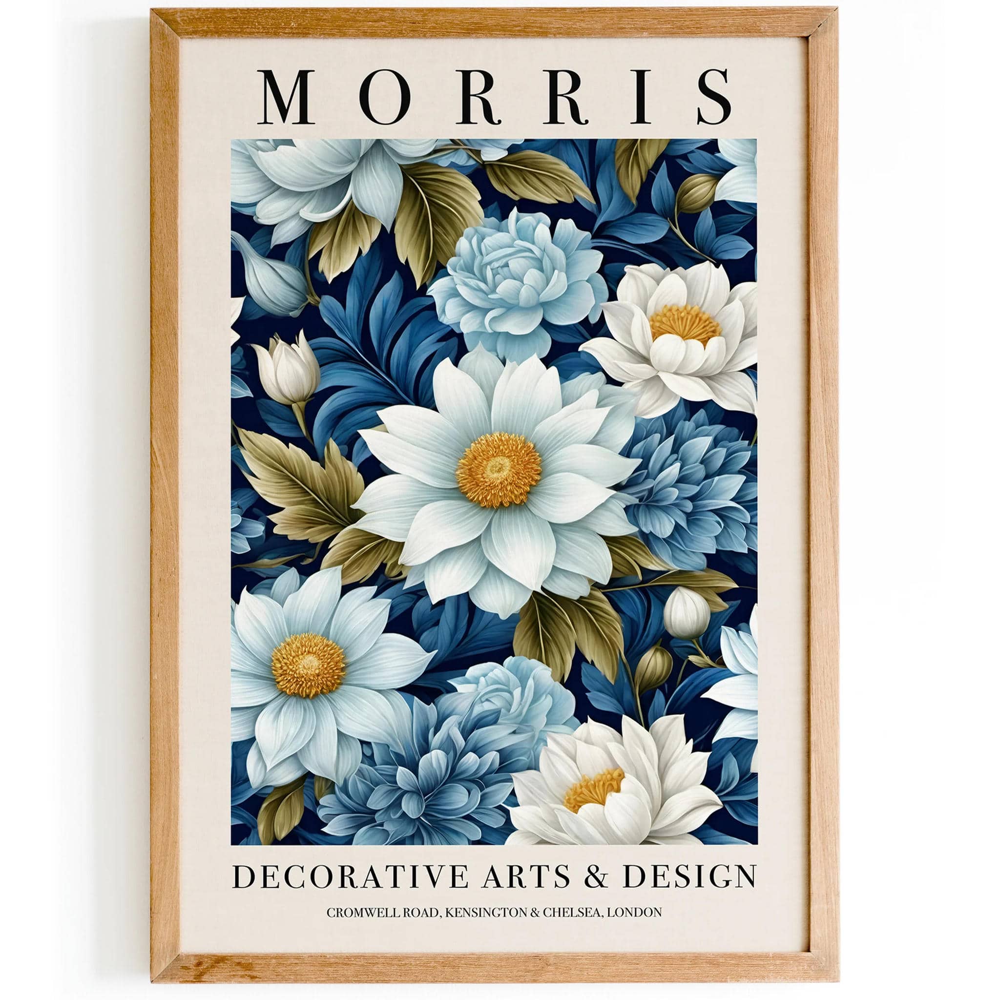 Morris Floral Blue Bathroom Wall Art – HypeSheriff