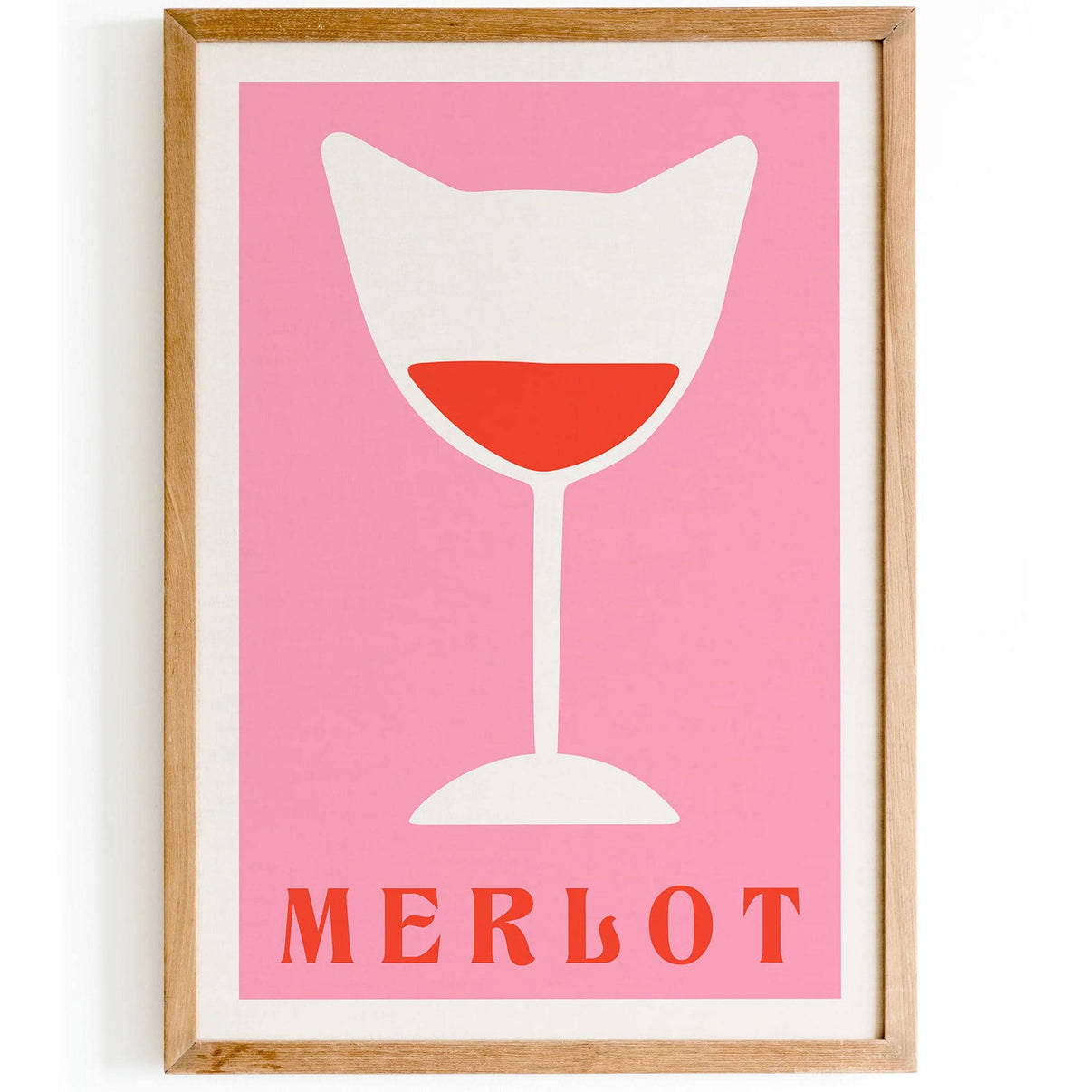 Merlot Pink Cat Wine Poster – HypeSheriff