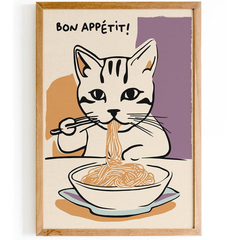 Bon Appetit Cat Noodle Lover Print – HypeSheriff