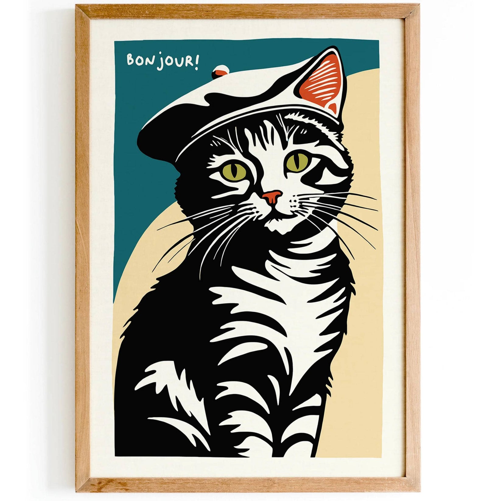 Bonjour! French Cat Wall Art Print – HypeSheriff