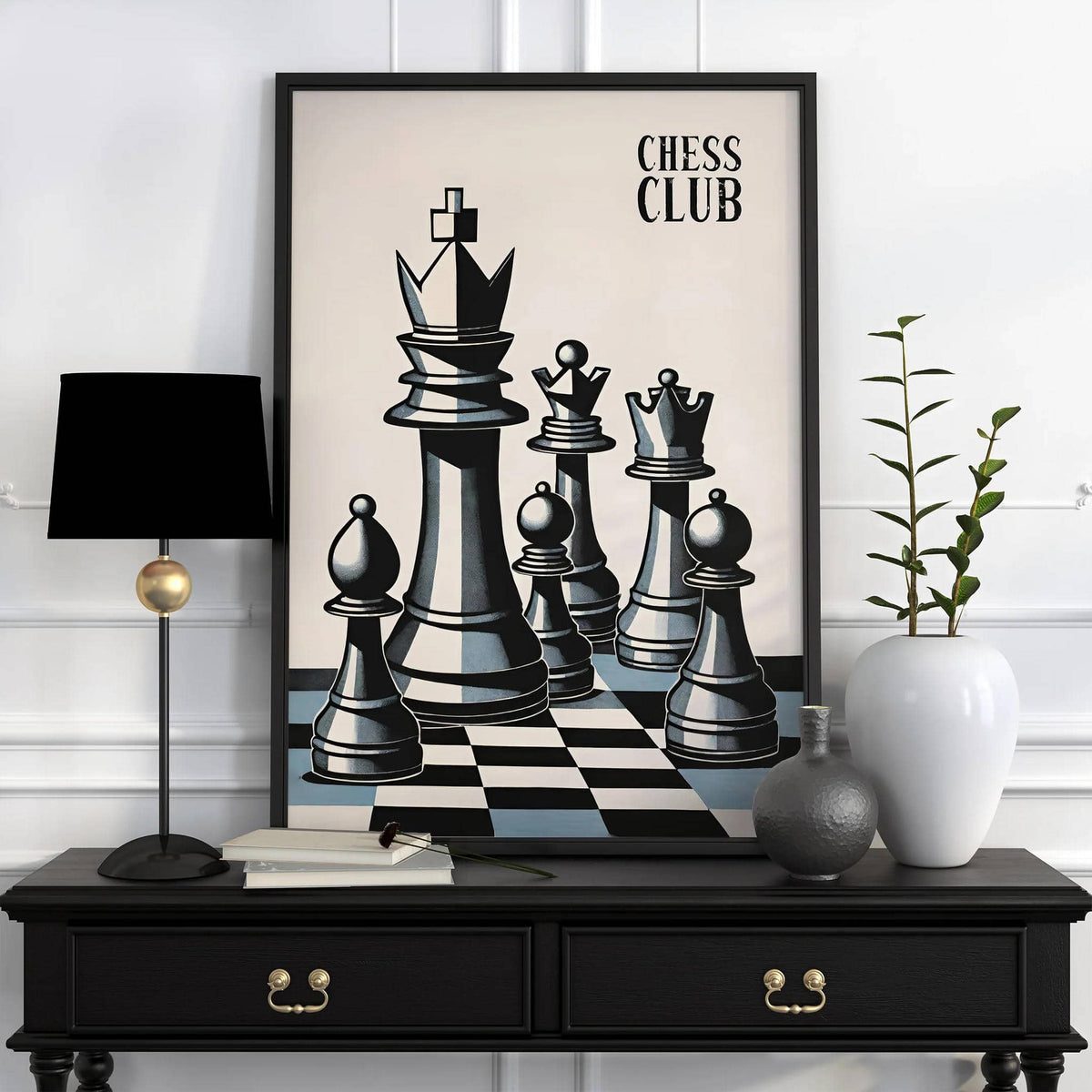 Chess Club Modern Minimalist Poster – HypeSheriff