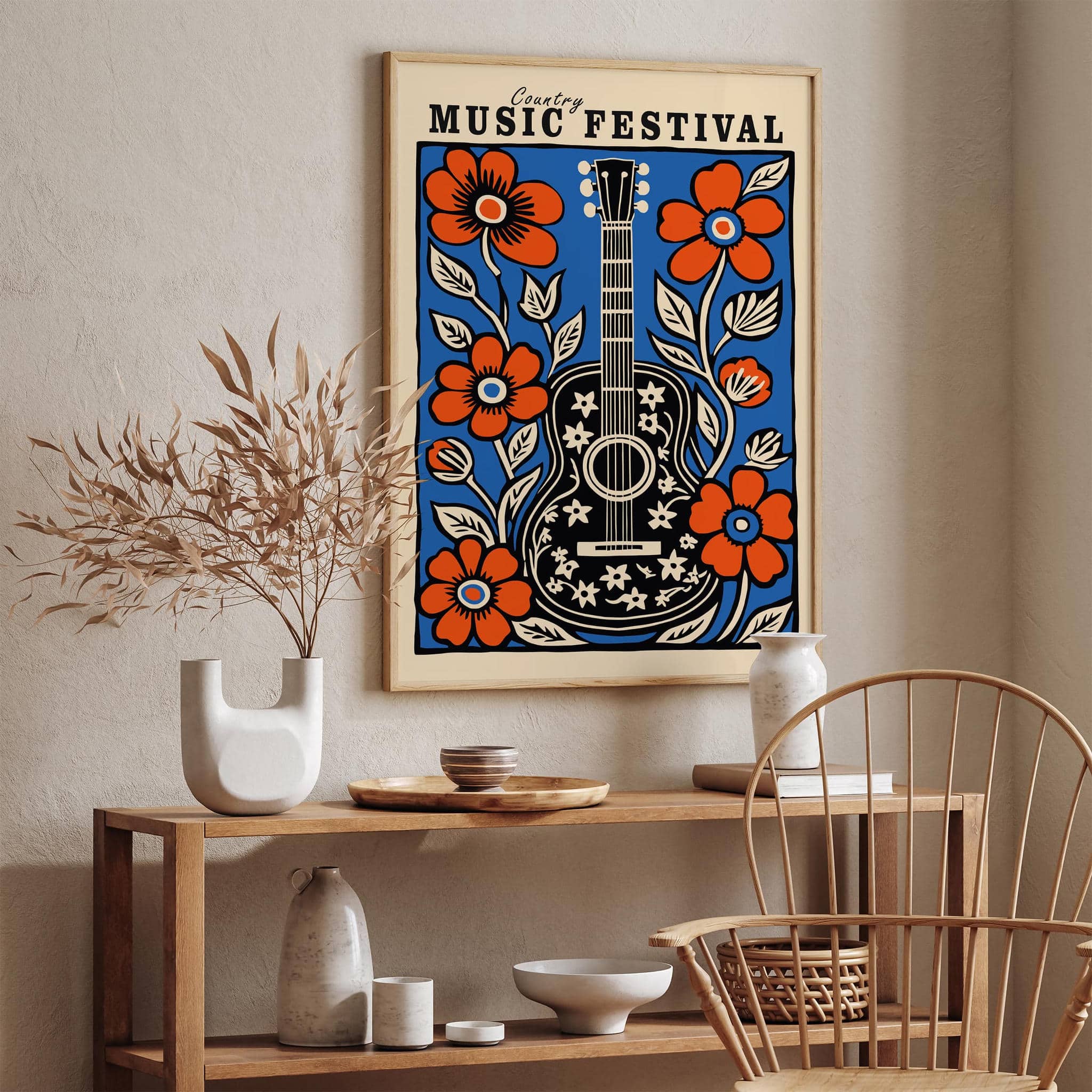 Blue Country Music Art Print – HypeSheriff