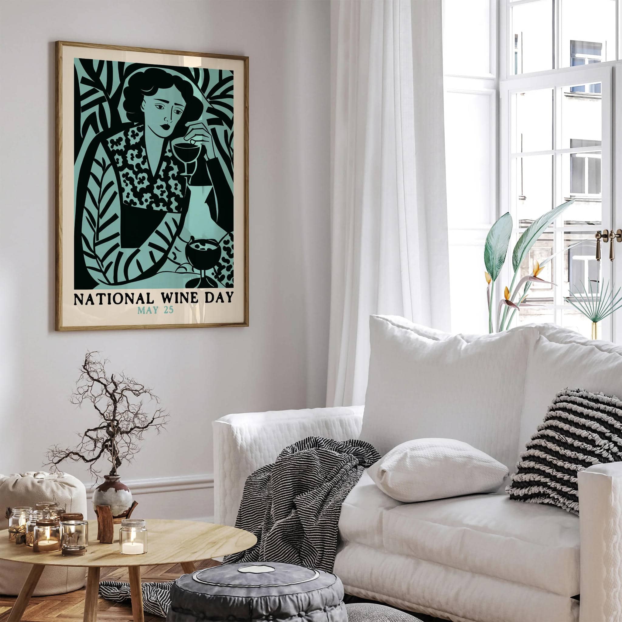 National Wine Day Retro Linocut Poster – HypeSheriff