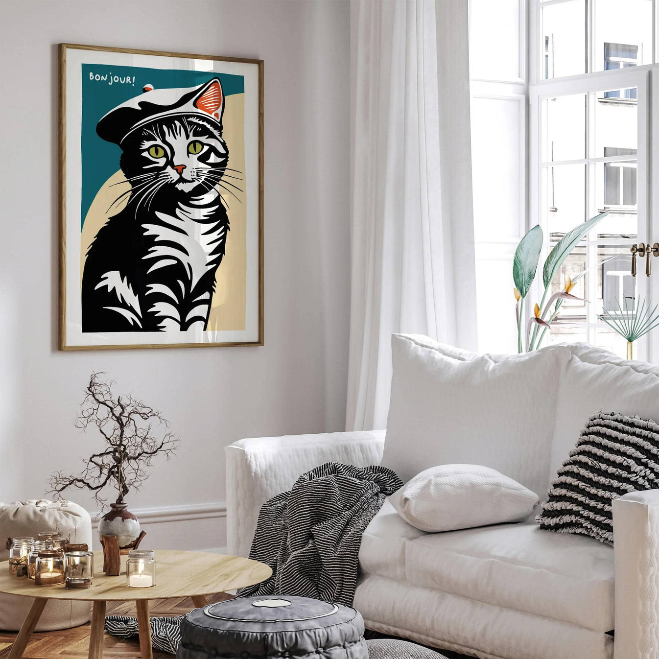 Bonjour! French Cat Wall Art Print – HypeSheriff