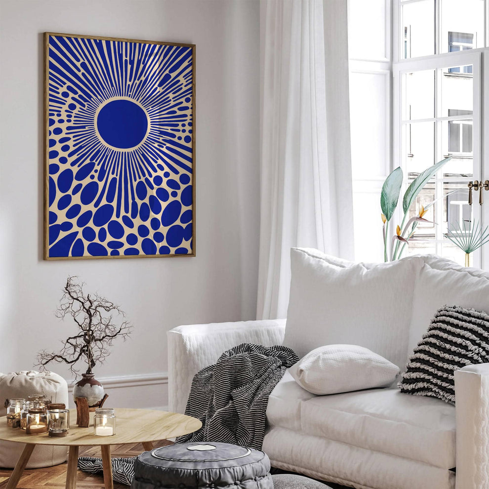 Cobalt Blue Abstract Sun Print – HypeSheriff