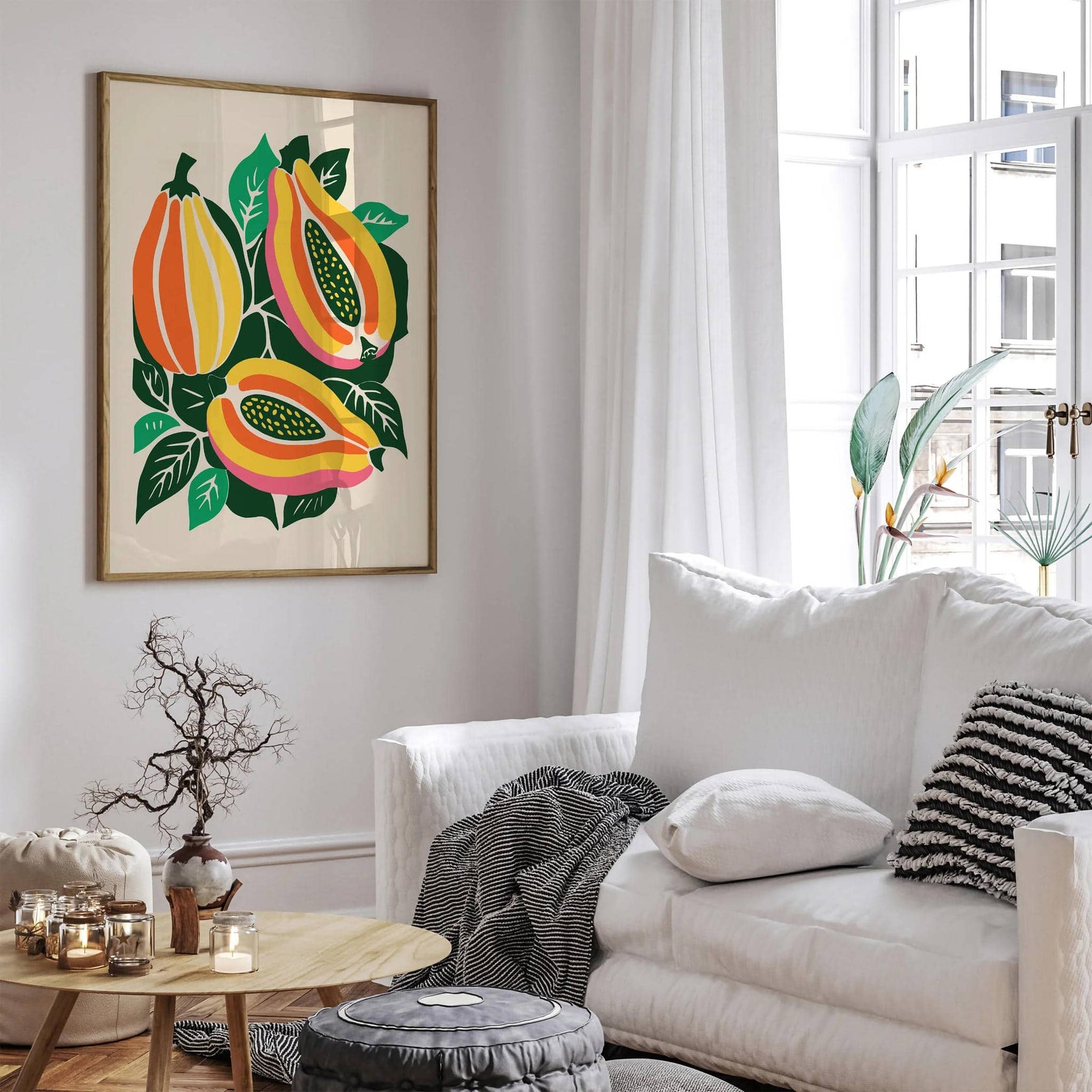 Vibrant Tropical Fruit Papaya Wall Art – HypeSheriff