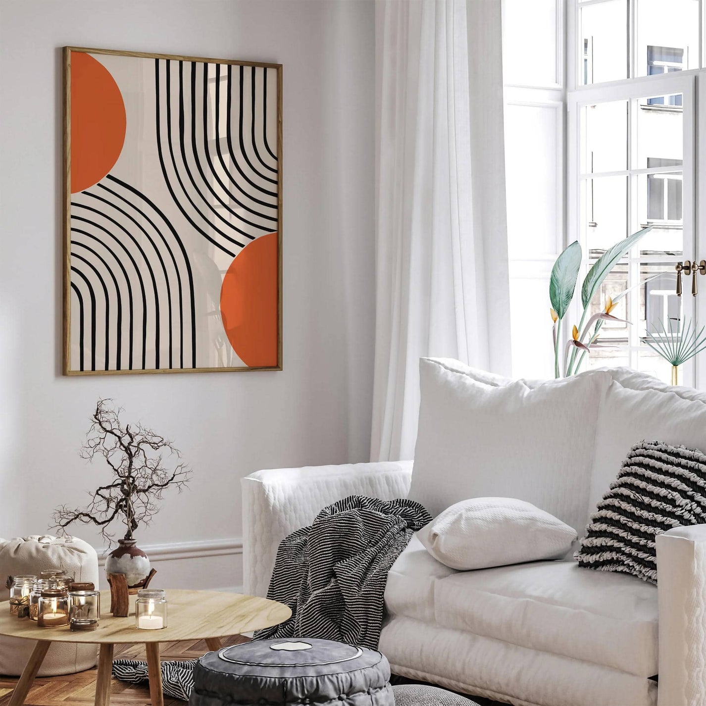 Mid Century Modern Orange Arches Poster – HypeSheriff