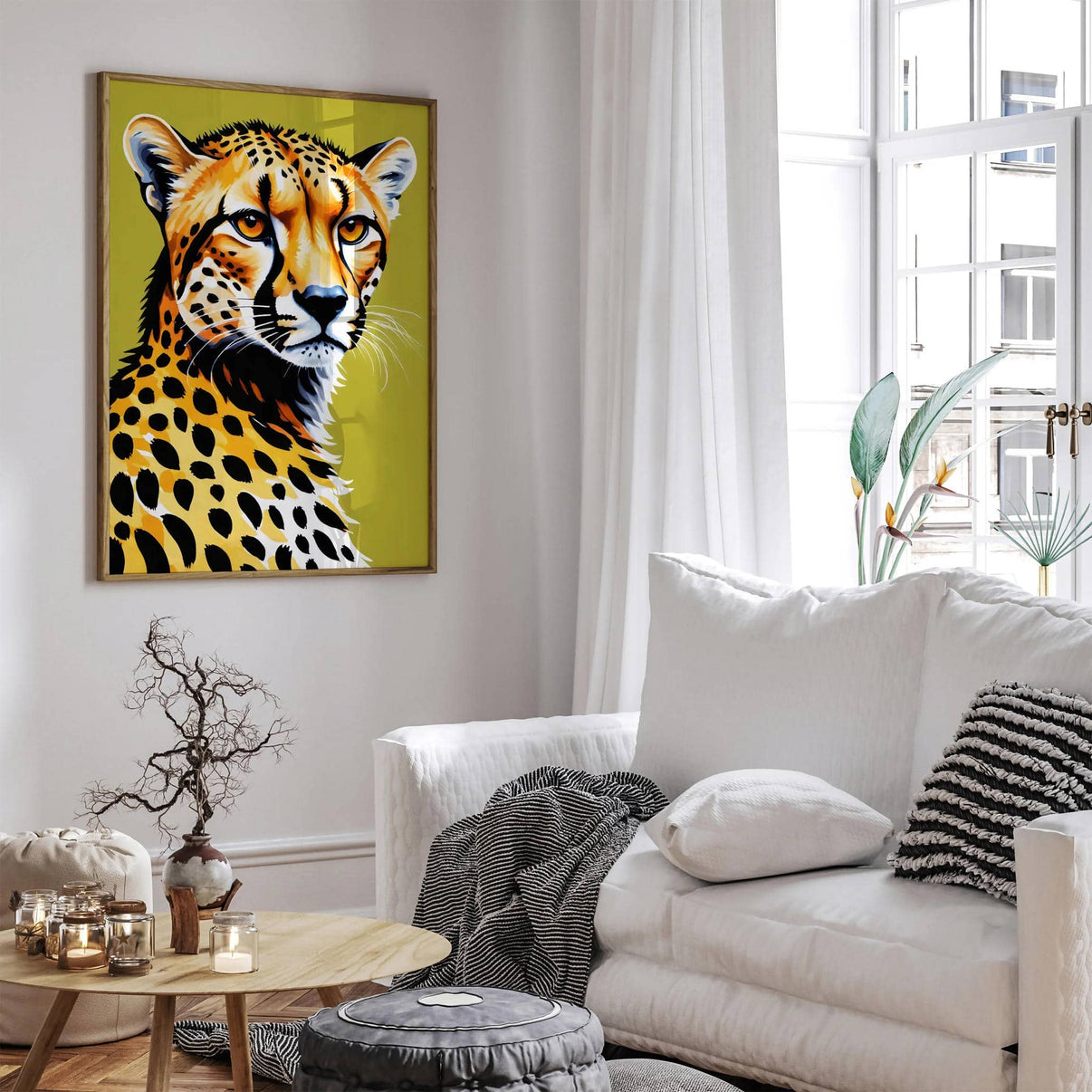 Wild Cheetah Green Background Poster – HypeSheriff