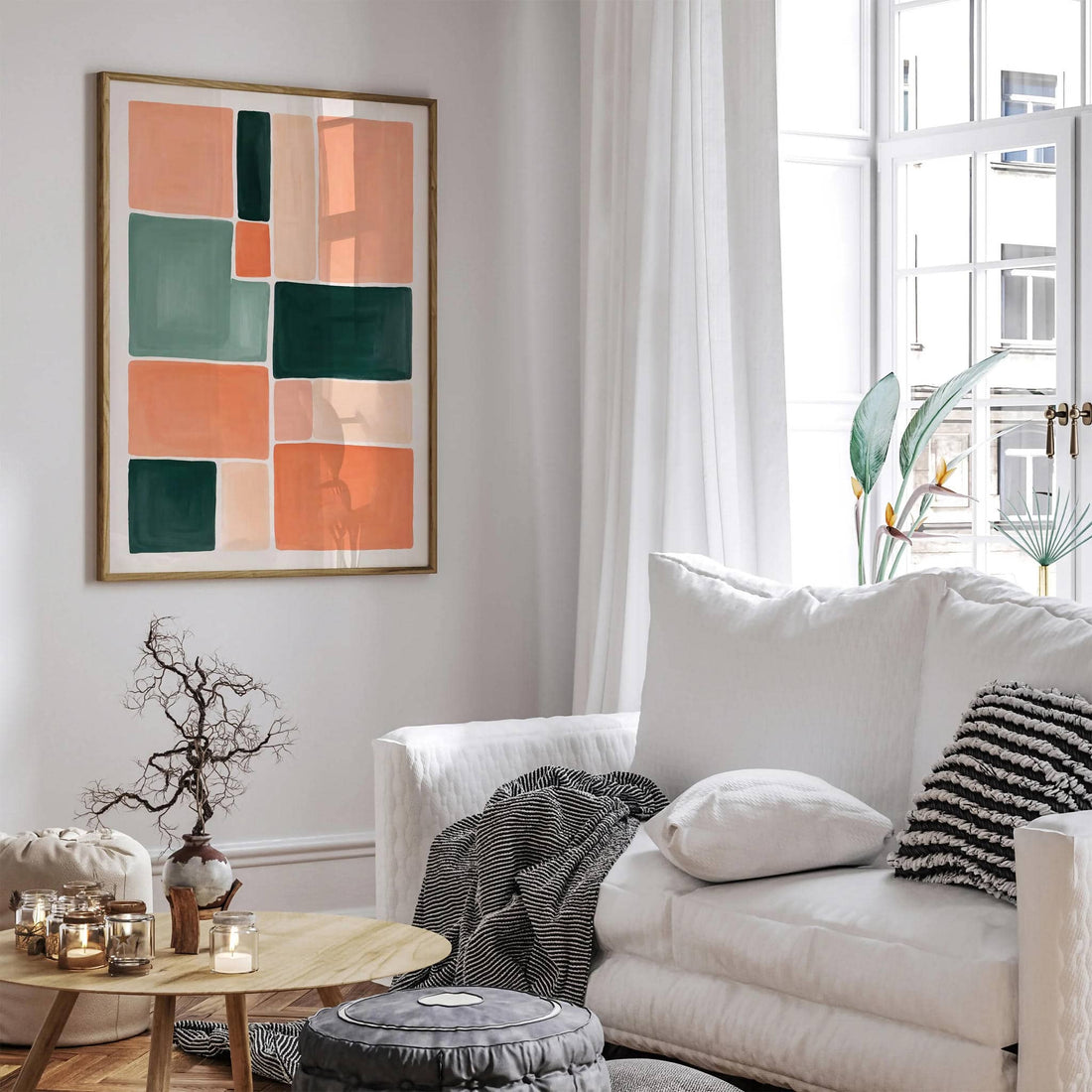 Geometric Peach Colorblocks Art Print – HypeSheriff