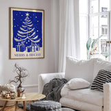 Blue Christmas Tree Art Print 2024 – HypeSheriff