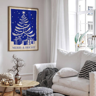 Blue Christmas Tree Art Print 2024 – HypeSheriff