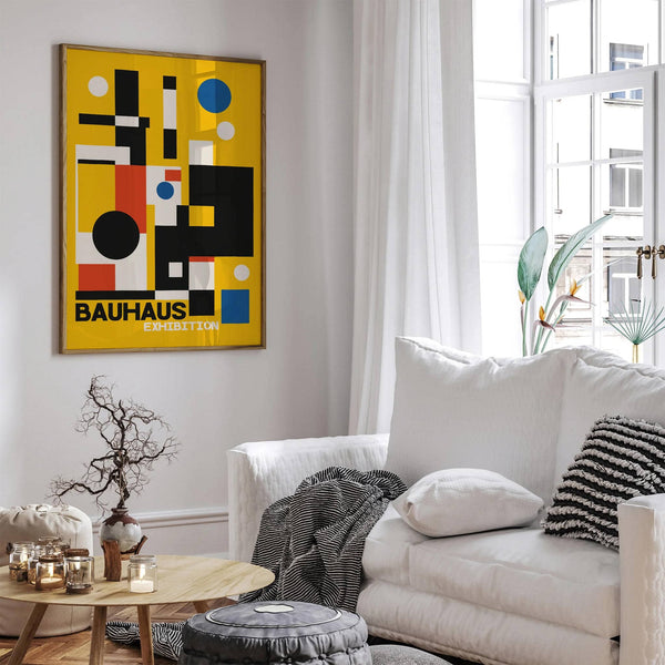 Bauhaus Exhibition Minimalist Yellow Poster Print – HypeSheriff