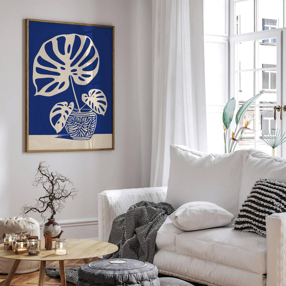 Big Monstera Plant Blue Poster – HypeSheriff