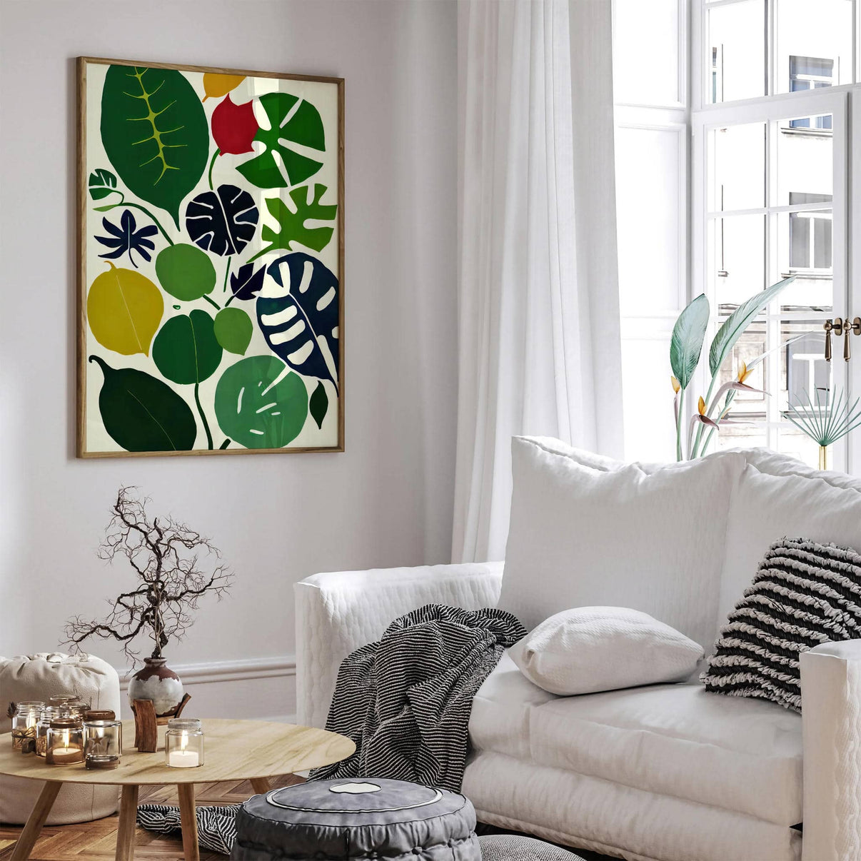 Green Floral Mid-Century Shapes Poster – HypeSheriff