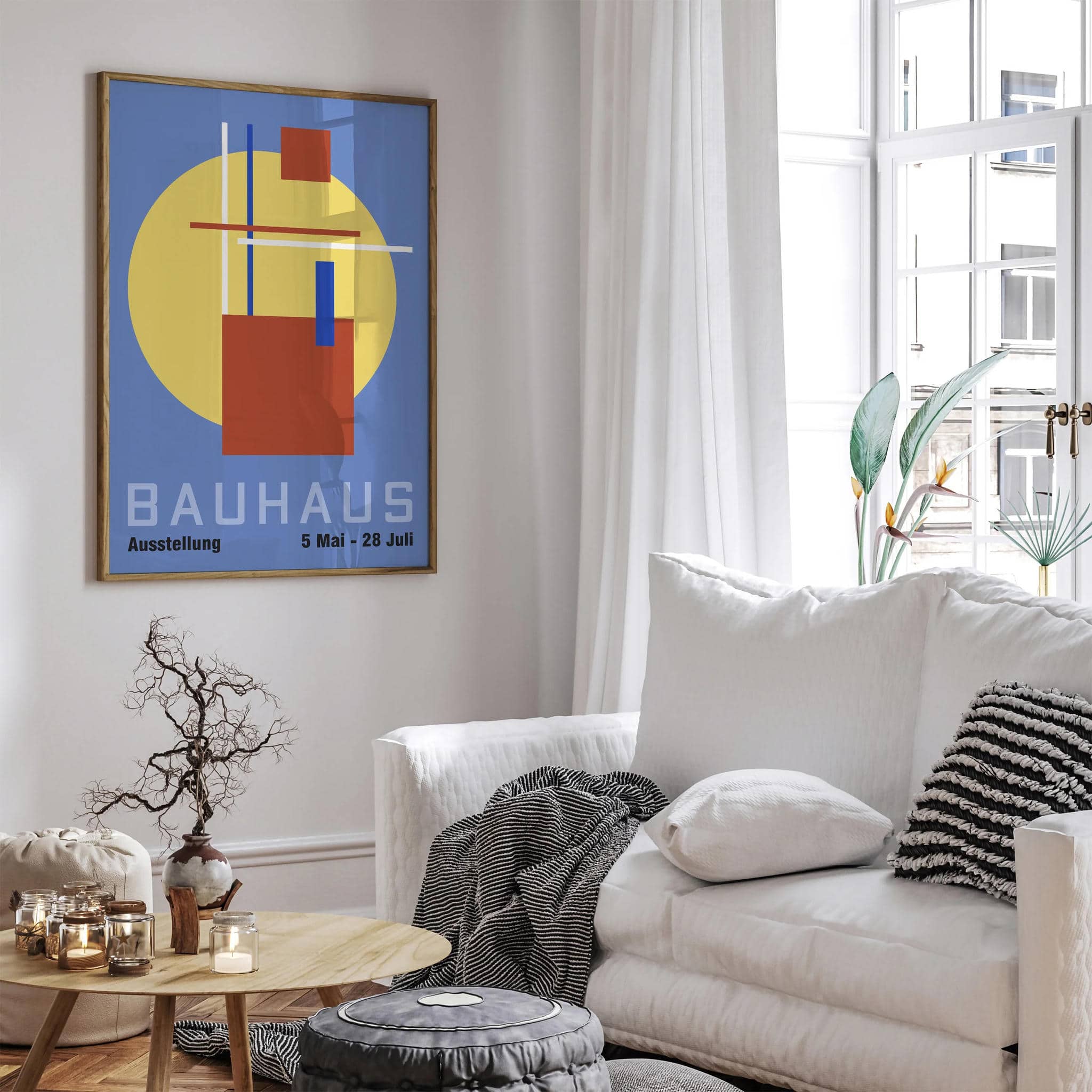 Bauhaus Blue Geometric Wall Art Print – HypeSheriff