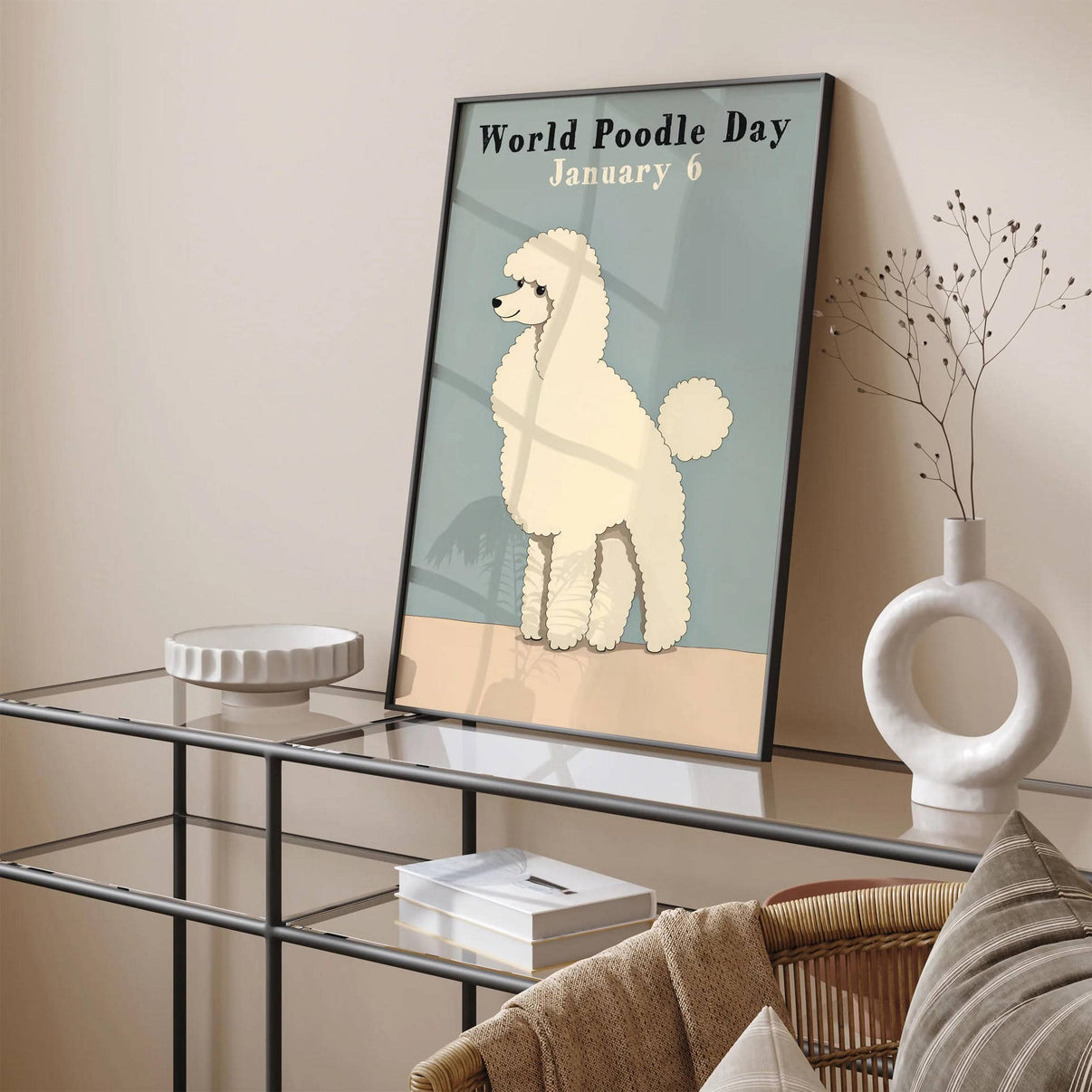 World Poodle Day Pastel Neutral Wall Art – HypeSheriff