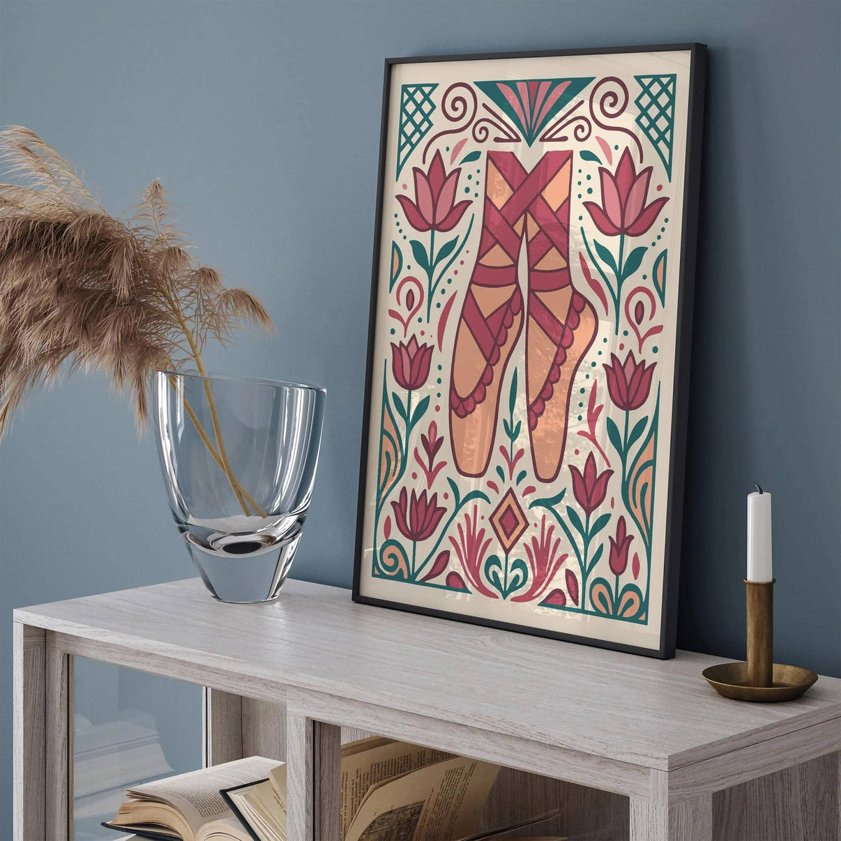 Pointe Ballet Shoes Poster in Art Deco Style – HypeSheriff