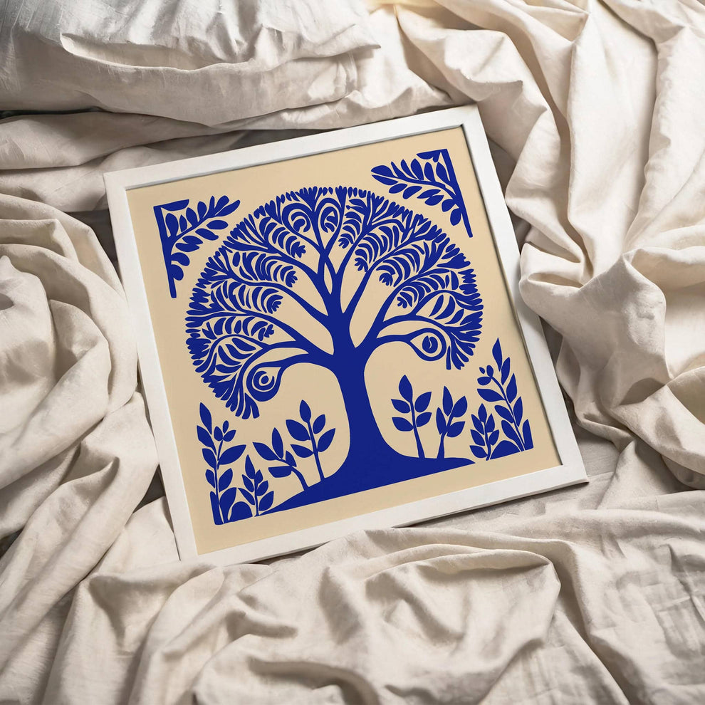 Blue Tree Square Art Print – HypeSheriff