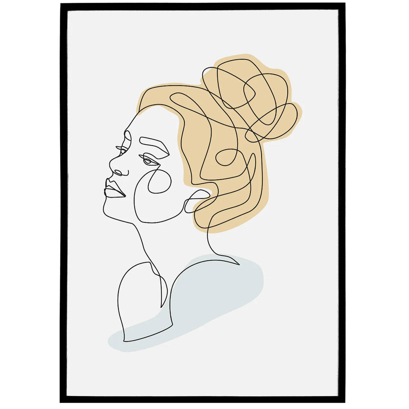 Single Line Face Drawing Poster – HypeSheriff