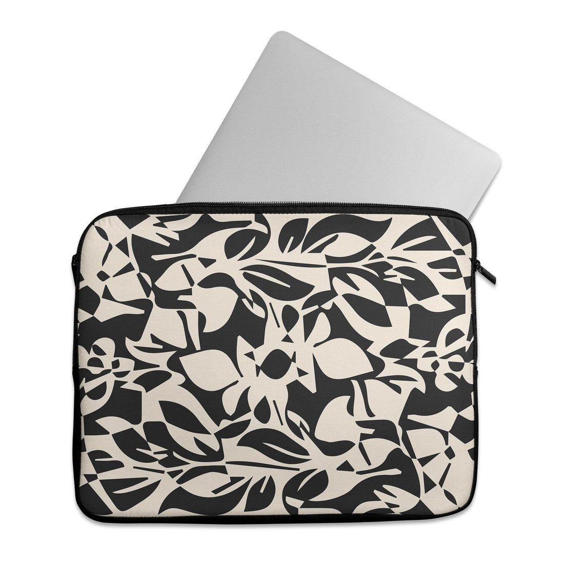Black and white botanical laptop case – HypeSheriff