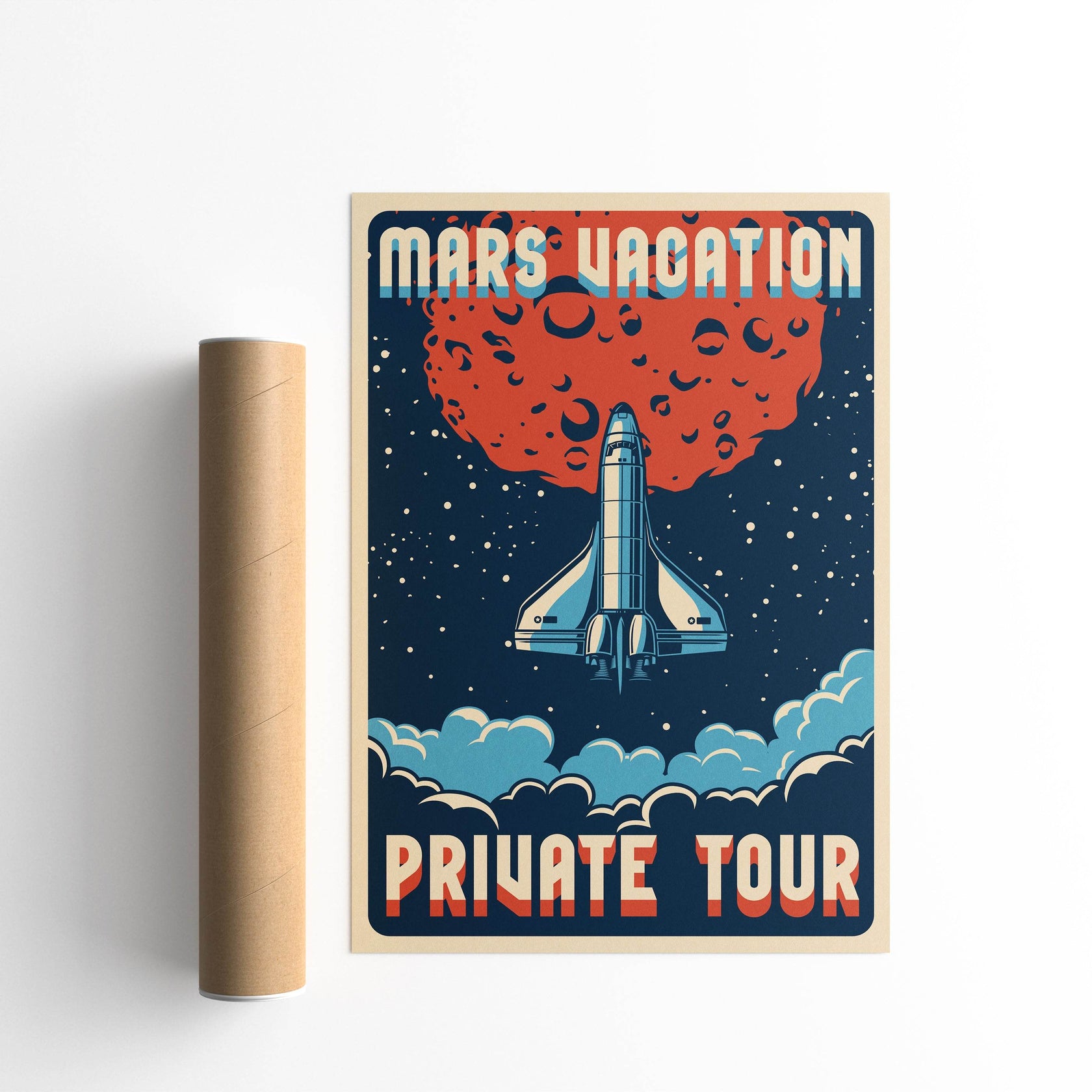 Mars Vacation - Retro Space Travel Poster – HypeSheriff