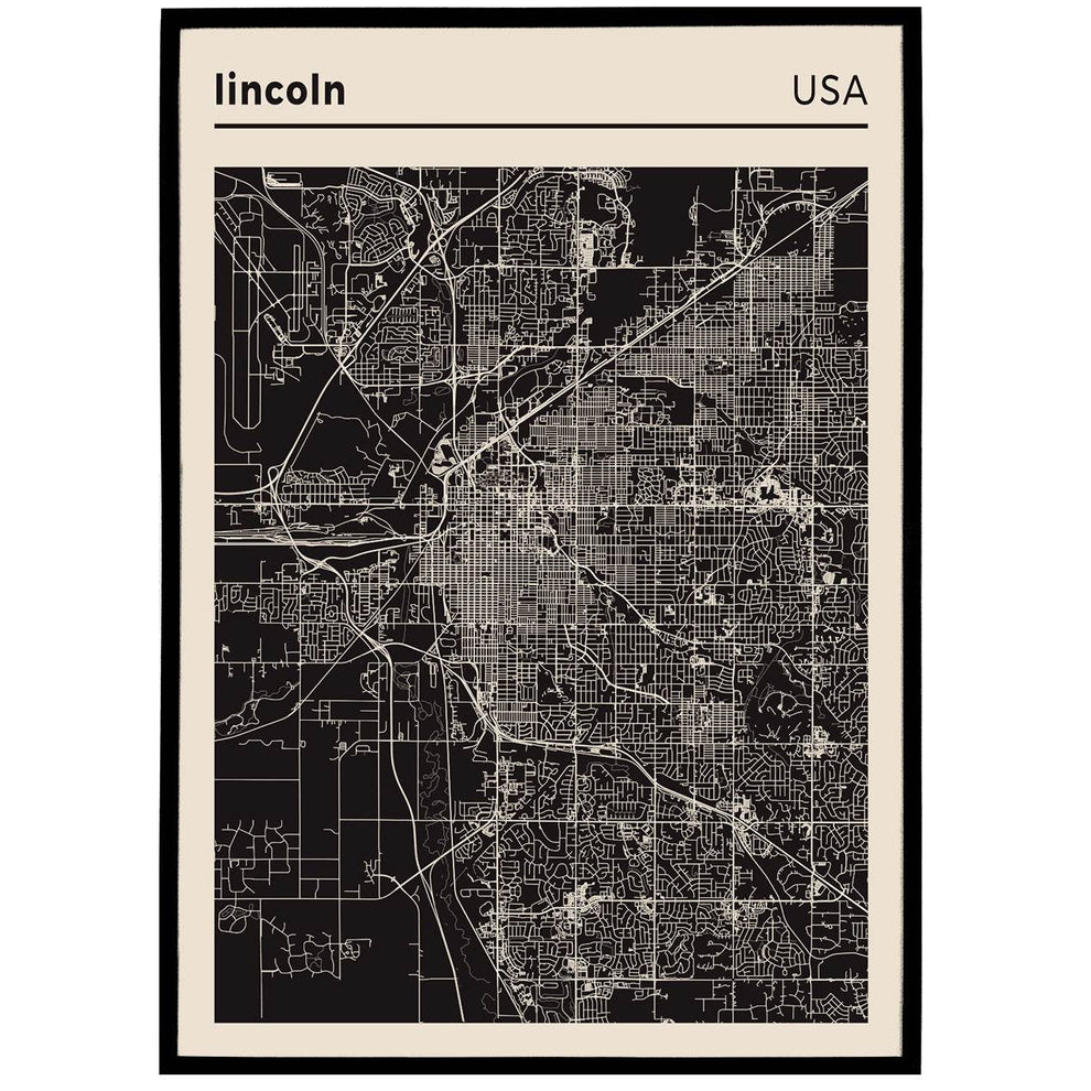 Lincoln, USA Map Poster – HypeSheriff