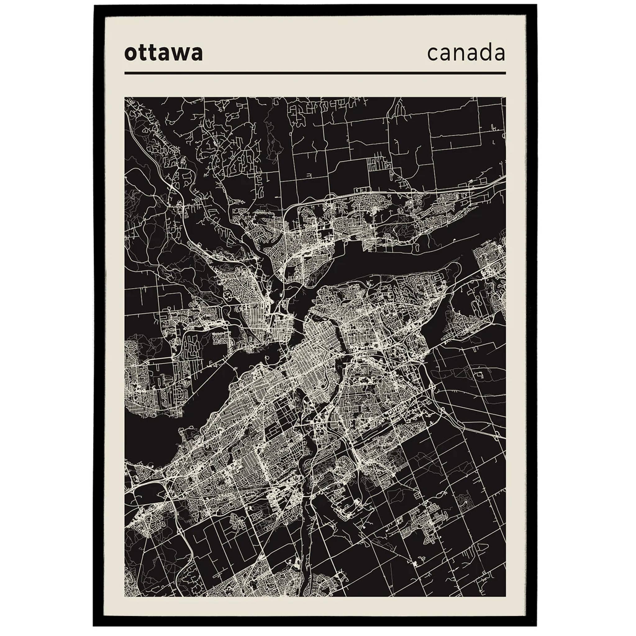 Ottawa Map Poster - Canada – HypeSheriff