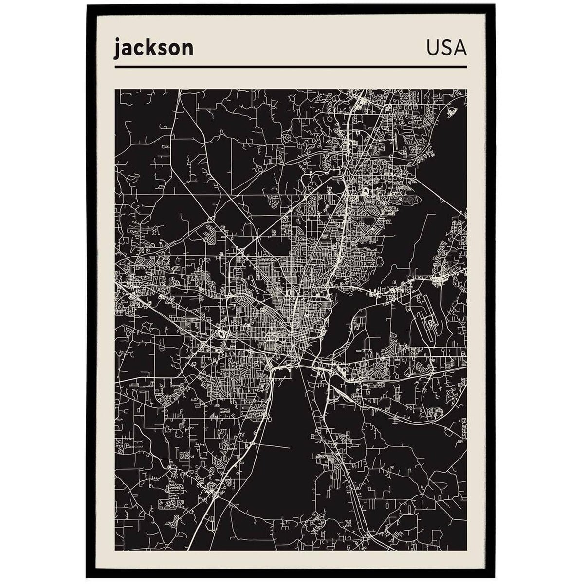 Jackson USA - City Map Poster – HypeSheriff
