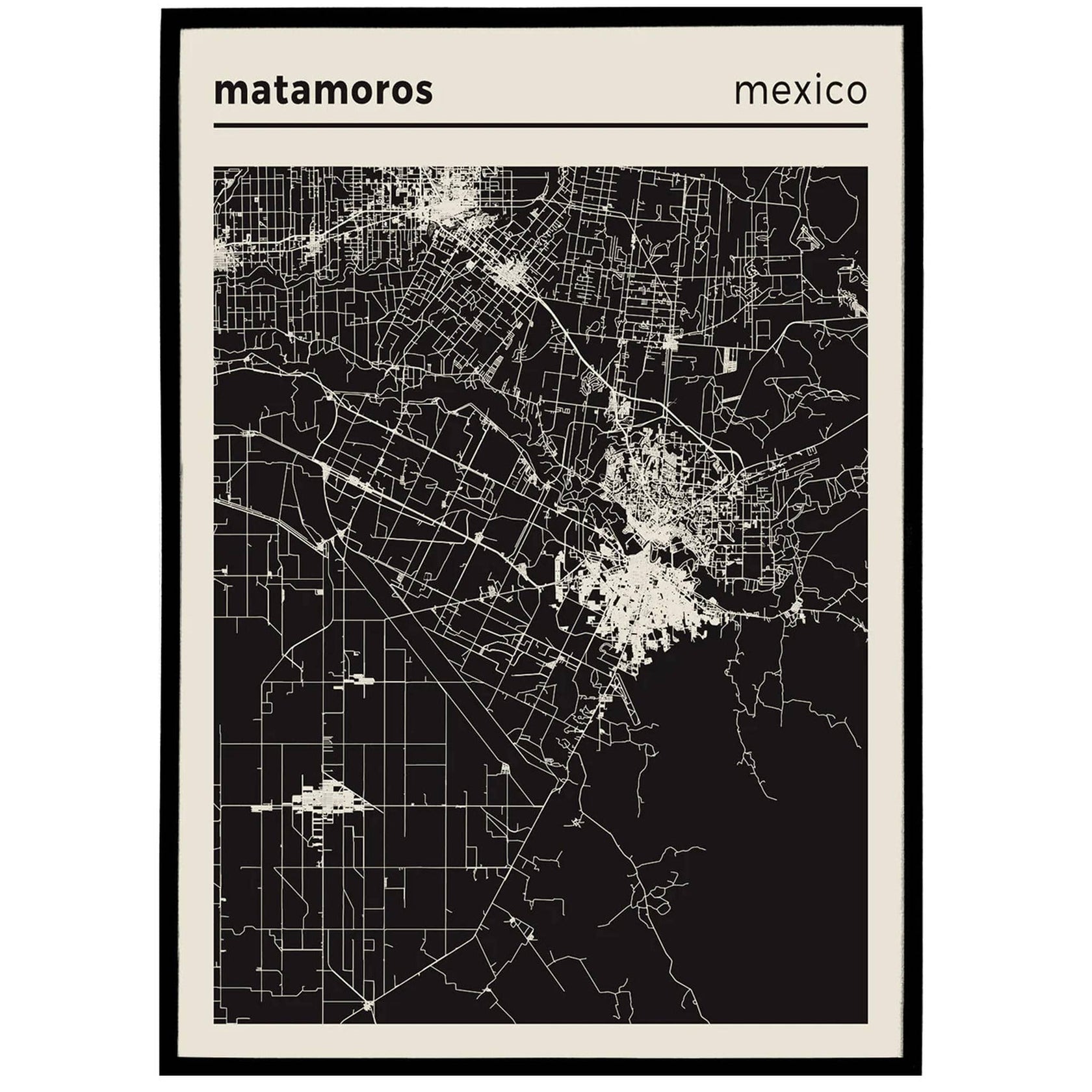 Matamoros, Mexico Map Poster – HypeSheriff