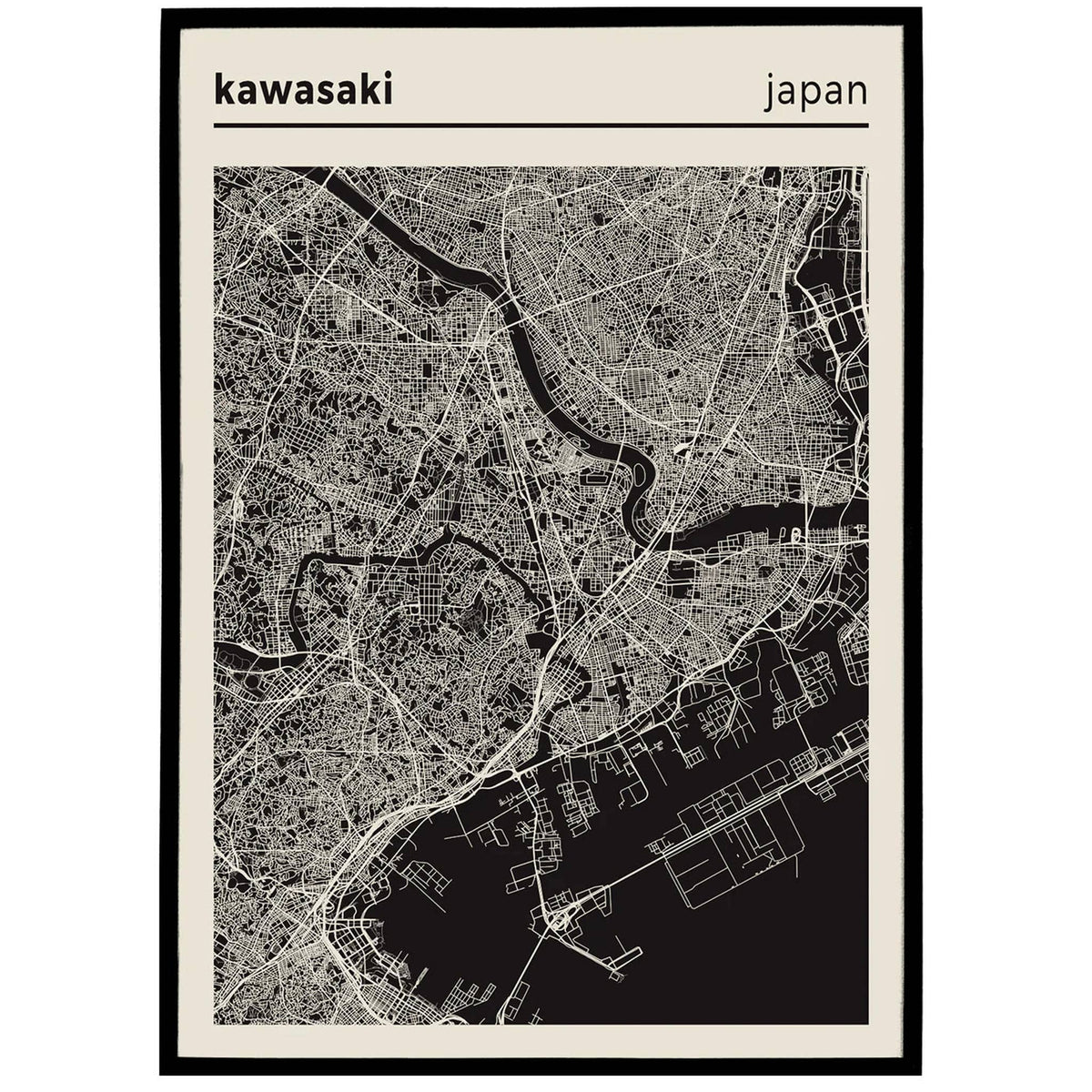 Kawasaki Map Poster - Japan — HypeSheriff US